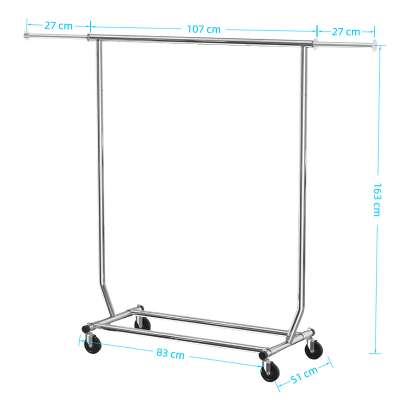Discount Clothes Rack with Extendable Rod on Wheels, Garment Racks ...