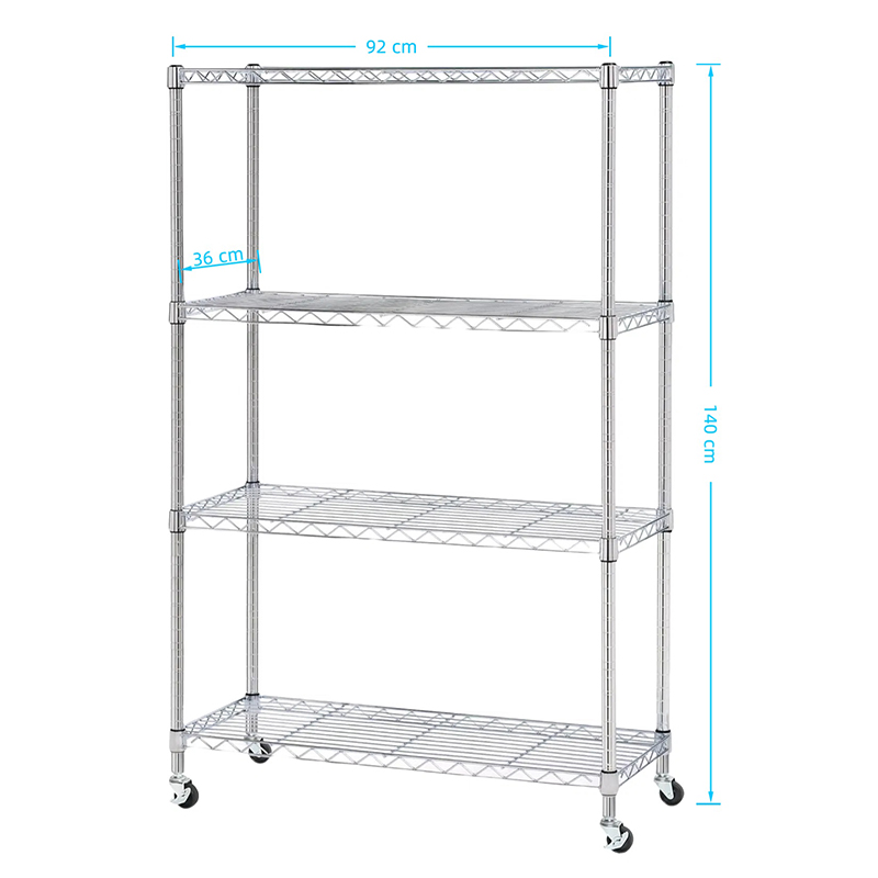 Discount 4 Shelves Rolling Storage Rack, Wheels For Shelving Units ...
