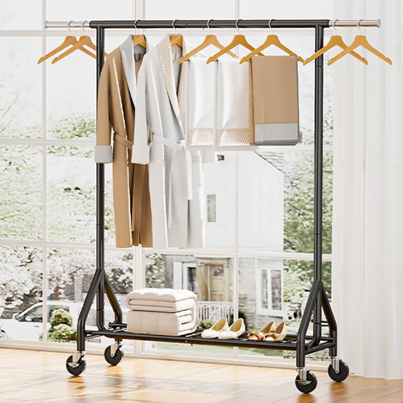 Discount Heavy Duty Single Rod Clothes Rack, Garment Rack For Bedroom ...